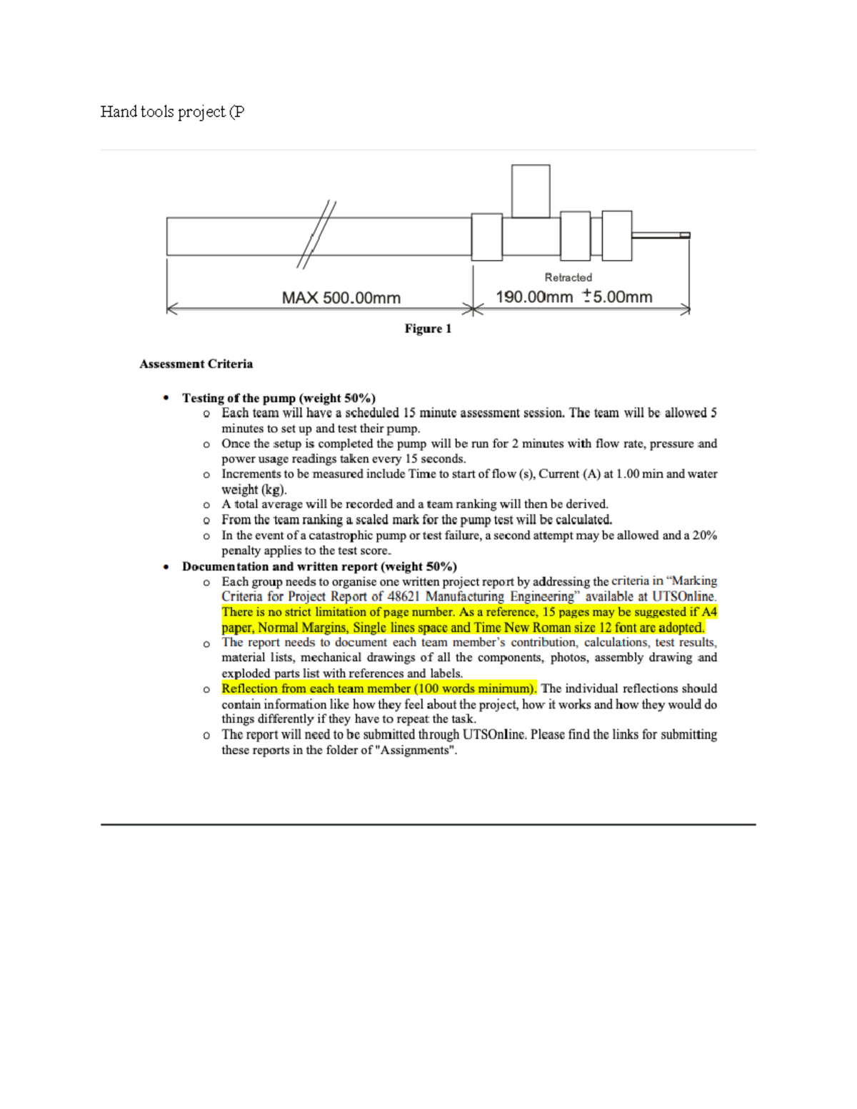 Hand tools project - Practical HD - Hand tools project (P UMP) SSS ...