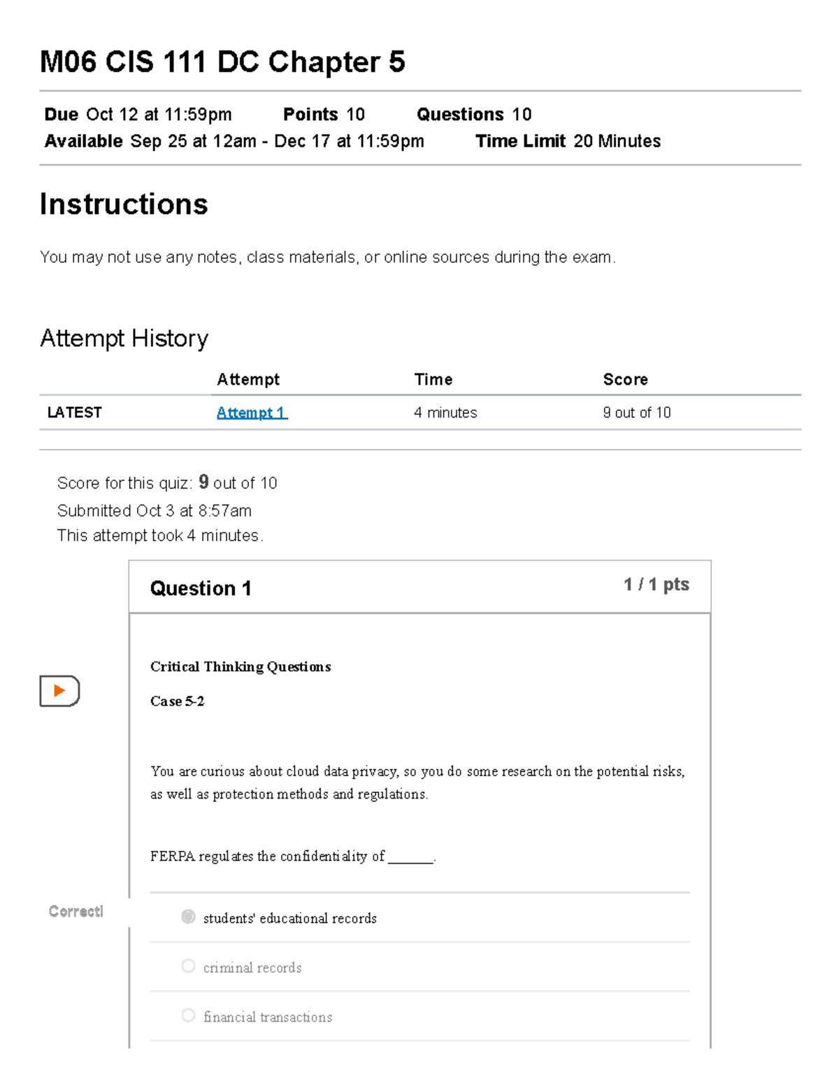 M06 CIS 111 DC Chapter 5 CIS111-24171 (ONL) Info Systems-Program DB Mgmt - M06 CIS 111 DC ...