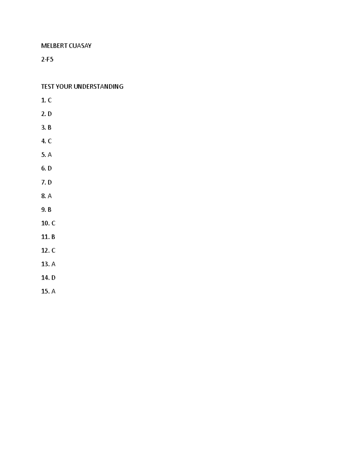 Module 4MJC - This is a lecture. - MELBERT CUASAY 2- F TEST YOUR ...