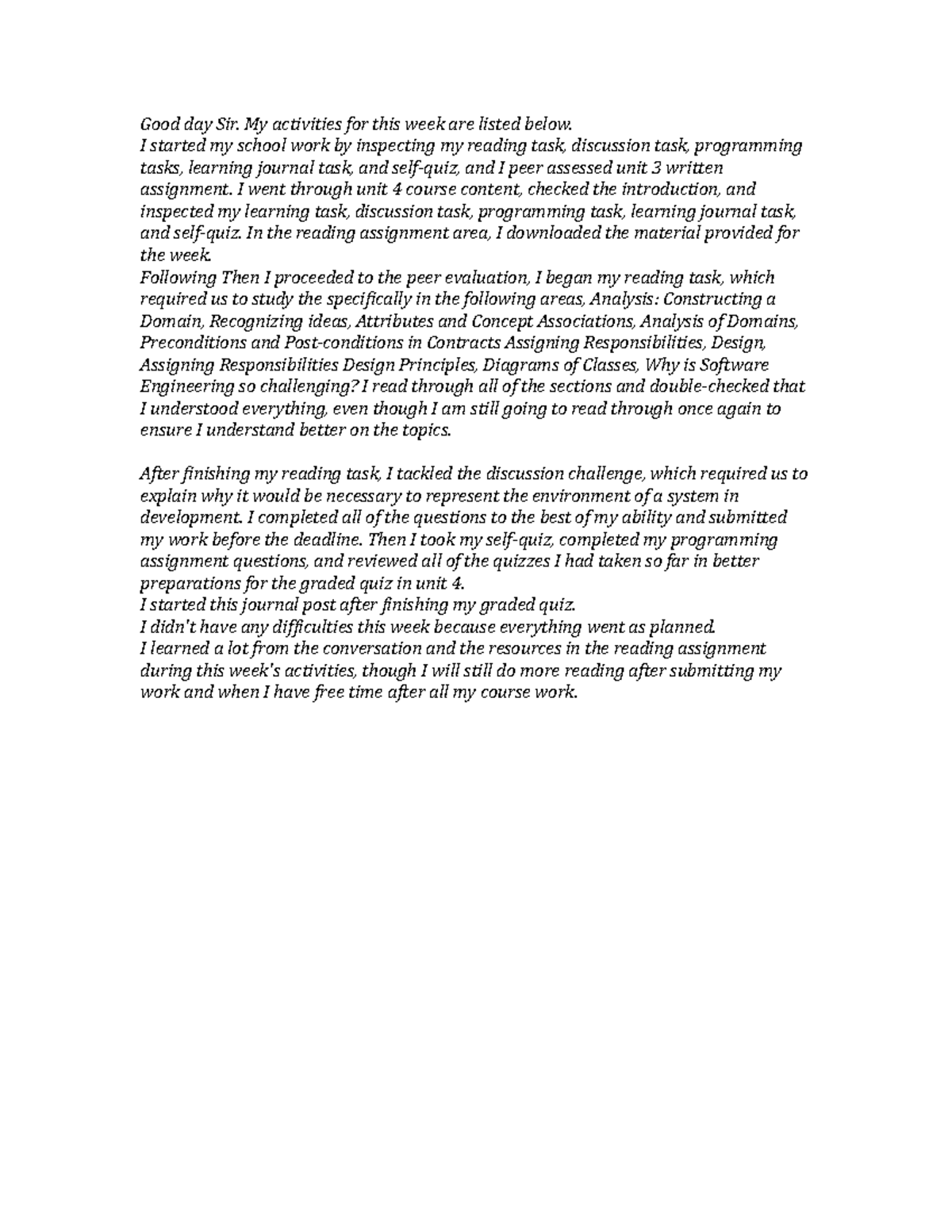CS 2401 Learning Journal Unit 4 - Good day Sir. My activities for this ... CS 2401 Learning Journal Unit 4 - Good day Sir. My activities for this ...