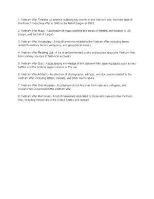 Vietnam war 2 - practice materials - The Vietnam War was a long and ...