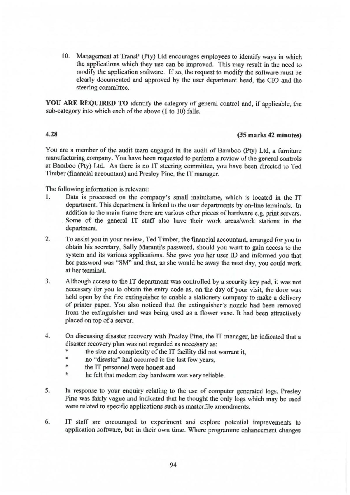AUI3703 Practice - AUI3 - 10. Management at TransP (Pty) Ltd encourages ...