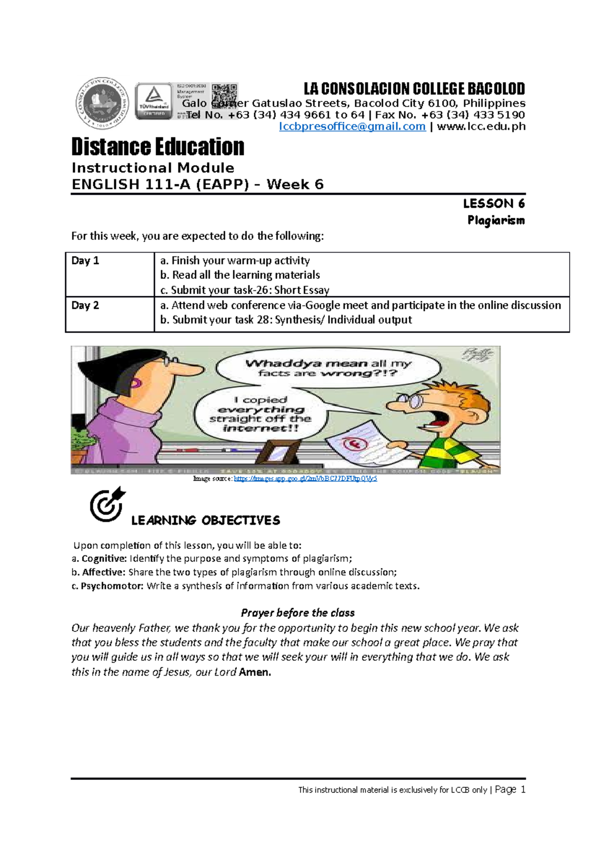 EAPP-Module-Week-6 final - LA CONSOLACION COLLEGE BACOLOD Galo Corner ...