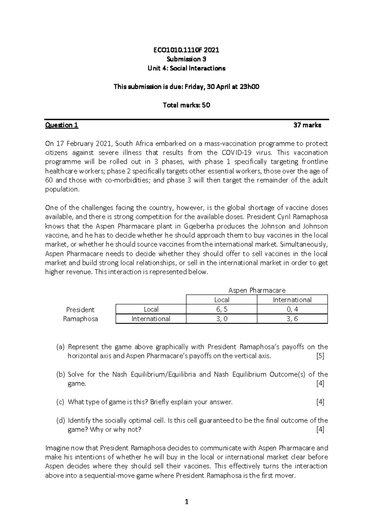 Submission 3 - Covers 2 weeks of content from units 6 of the CORE ...