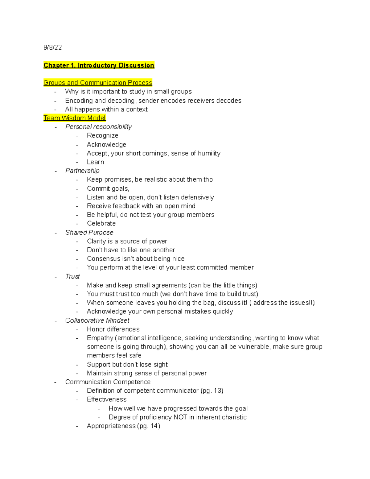 Importance of Small Group Communication and Collaboration - Studocu