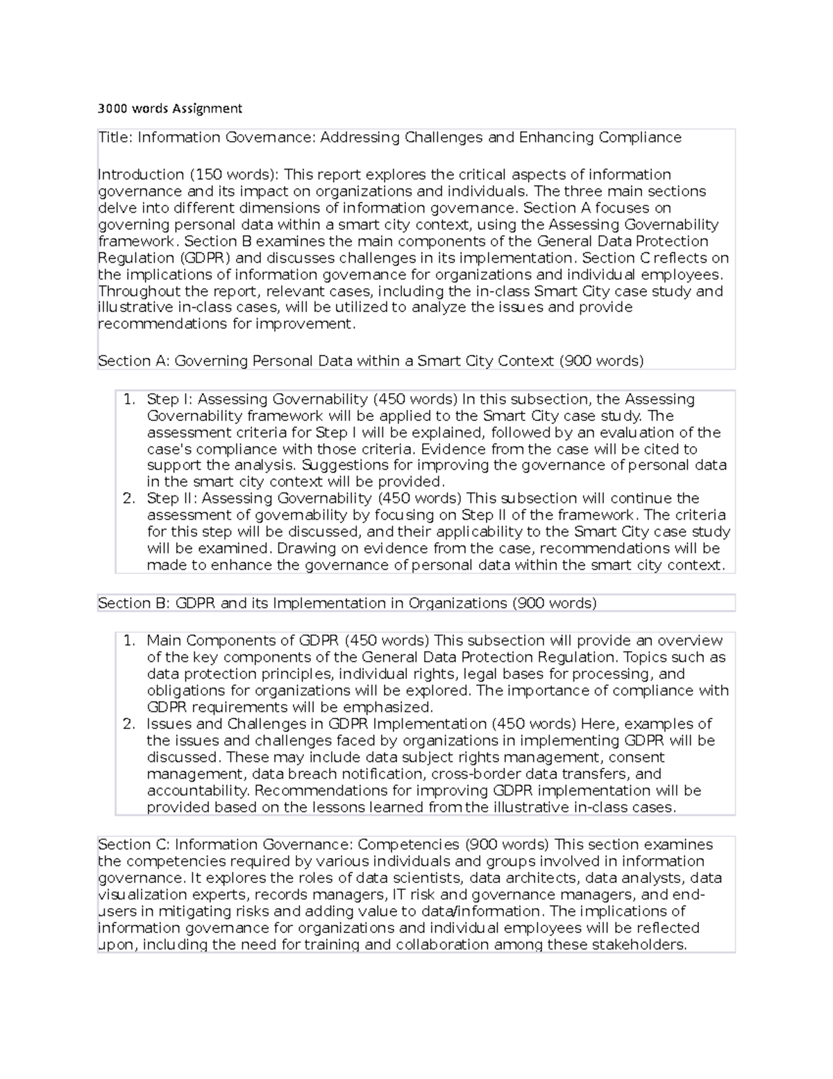 3000 words Assignment - Applicable for course work coursework - 3000 ...