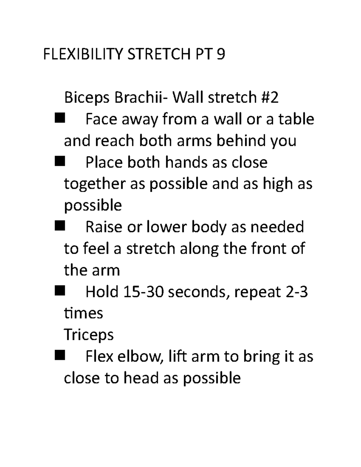 Flexibility Stretch PT 9 - FLEXIBILITY STRETCH PT 9 Biceps Brachii ...