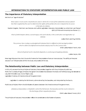 LLB107 Cheat Sheet - Summary Statutory Interpretation - LLB107 Exam Sheet Threshold Issues What ...
