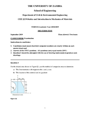 Rainfall Runoff Lab 2 - Practical exam - DEPARTMENT OF CIVIL AND ...