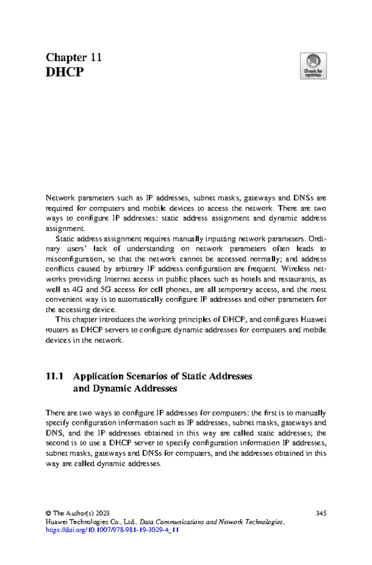 Cp 11 DHCP - DHCP - Chapter 11 DHCP Network parameters such as IP addresses, subnet masks ...