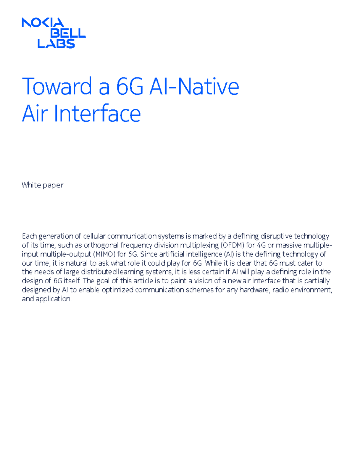 Nokia Toward a 6G AI Native Air Interface Article EN - Toward a 6G AI ...