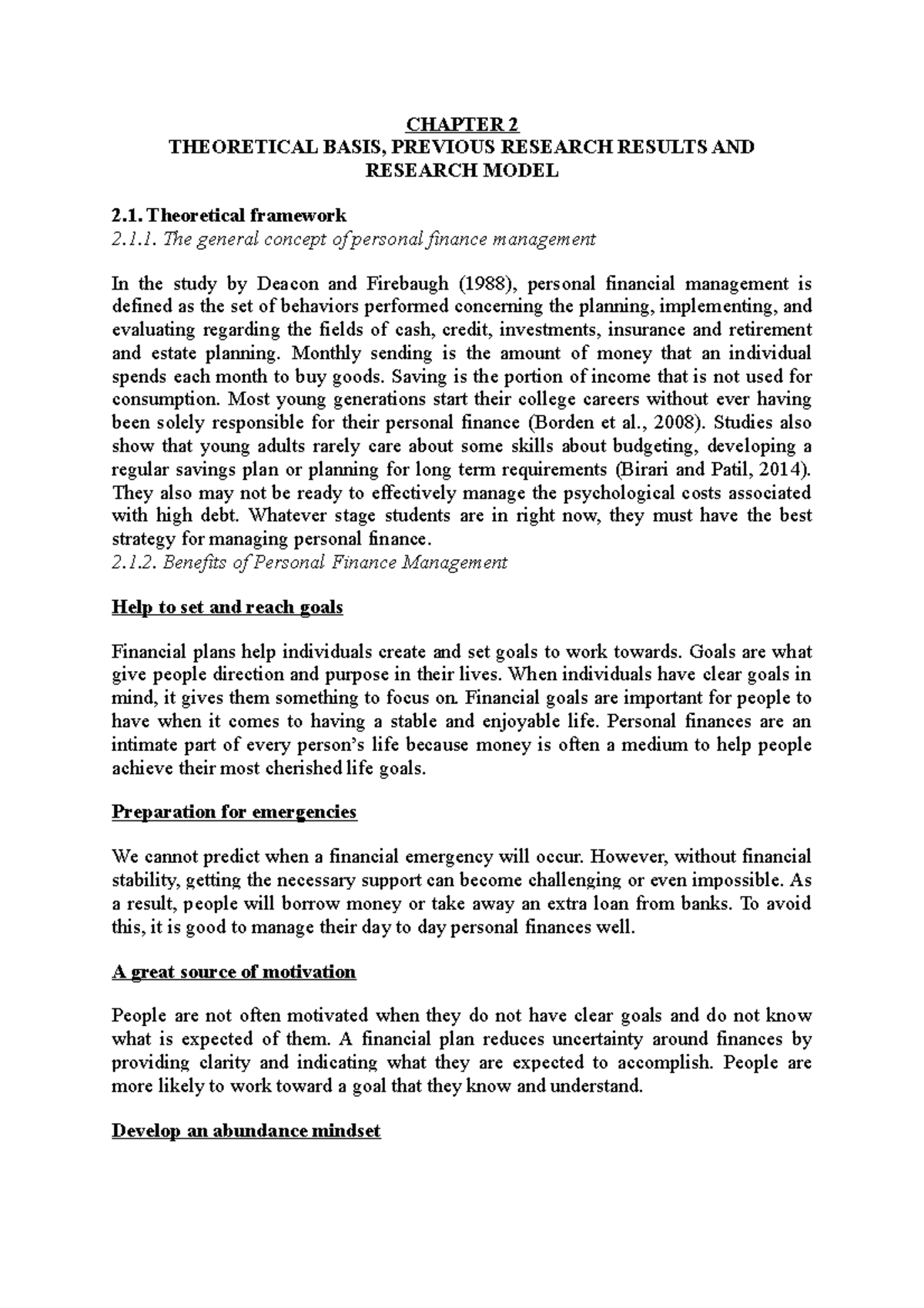 Statistics - nckh - CHAPTER 2 THEORETICAL BASIS, PREVIOUS RESEARCH ...