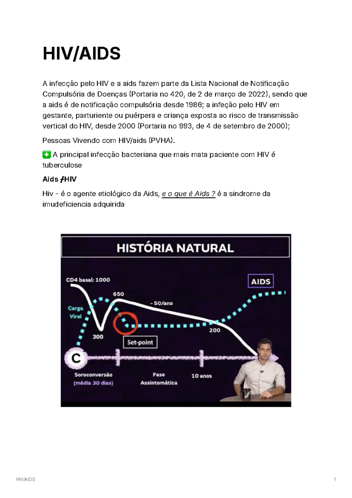 Vírus da Imunodeficiência Humana - HIV/AIDS A infecção pelo HIV e a ...