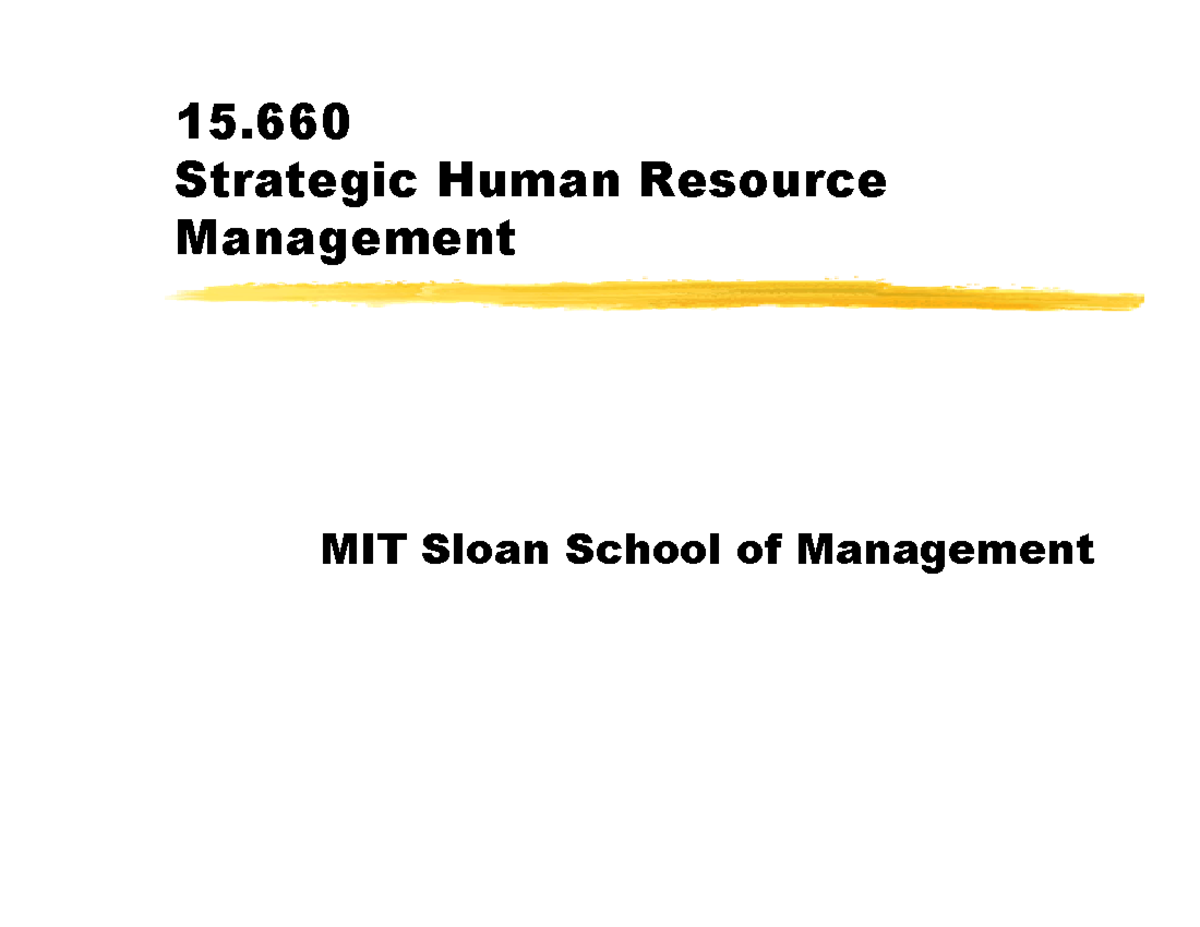 Strategic Human Resource Management - 15. Strategic Human Resource ...
