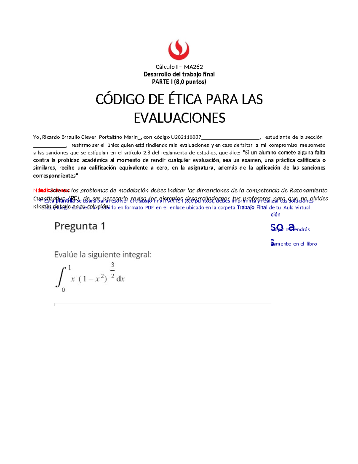 MA262 Plantilla - Desarrollo del trabajo final (TF) 202401 1 ...