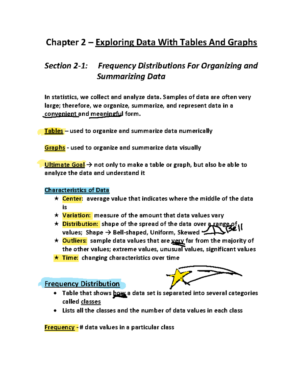 Notes;Sec2-1 1 - Notes provided in class about the chapter. - Chapter 2 ...
