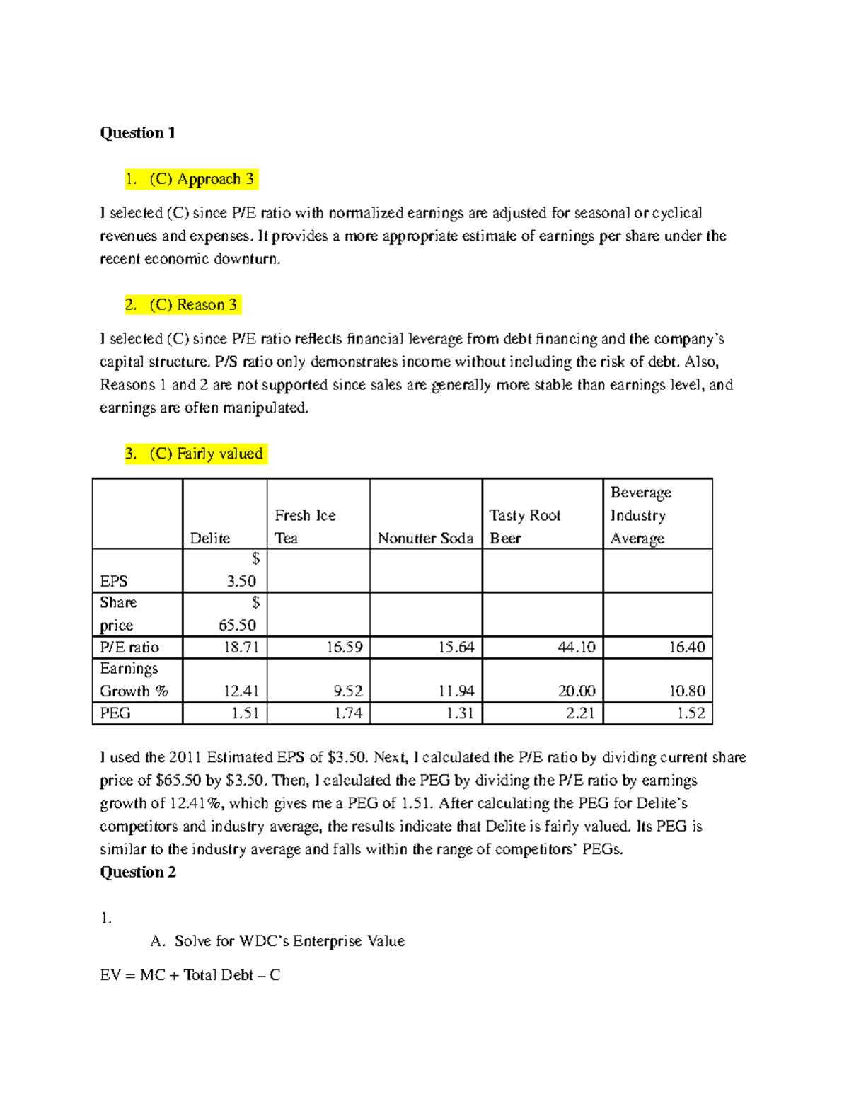 Midterm assignment on ratios and evaluation - Question 1 (C) Approach 3 ...