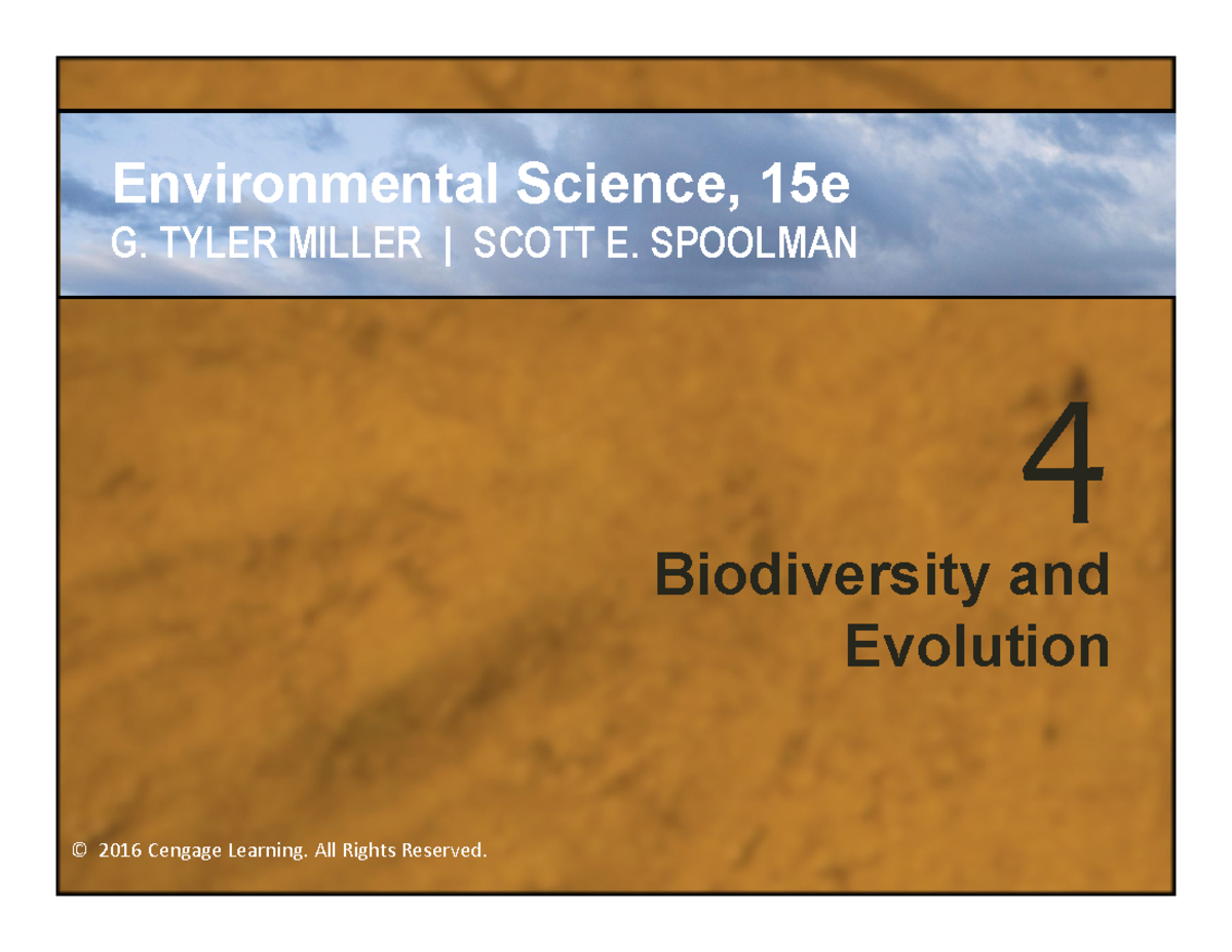 Environmental Science Chapter 4 - Biodiversity and Evolution ...