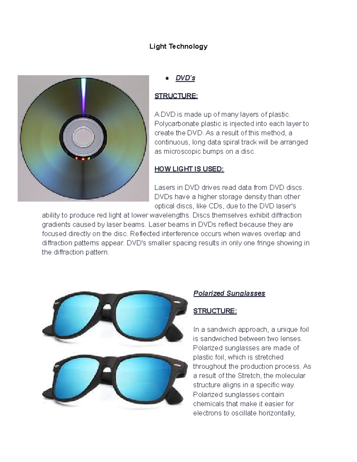 Light Technology - projects - Light Technology DVD’s STRUCTURE: A DVD ...