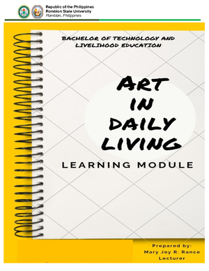 Arts in daily living Module 2 - Serafica Street, Mangaldan, Pangasinan ...