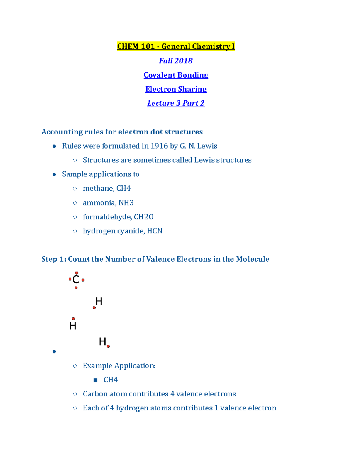 CHEM 101 Lecture 3 Part 2 - Fall 2018 - CHEM 101 - General Chemistry I ...