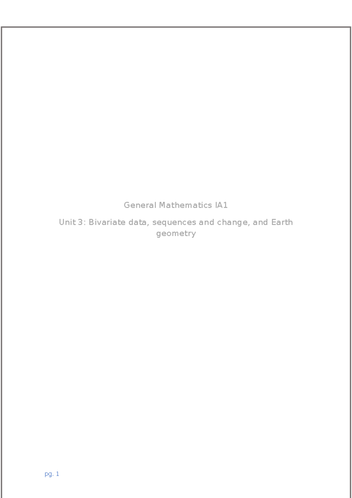 Math Assessment IA1 - IA1 General Maths - General Mathematics IA Unit 3 ...
