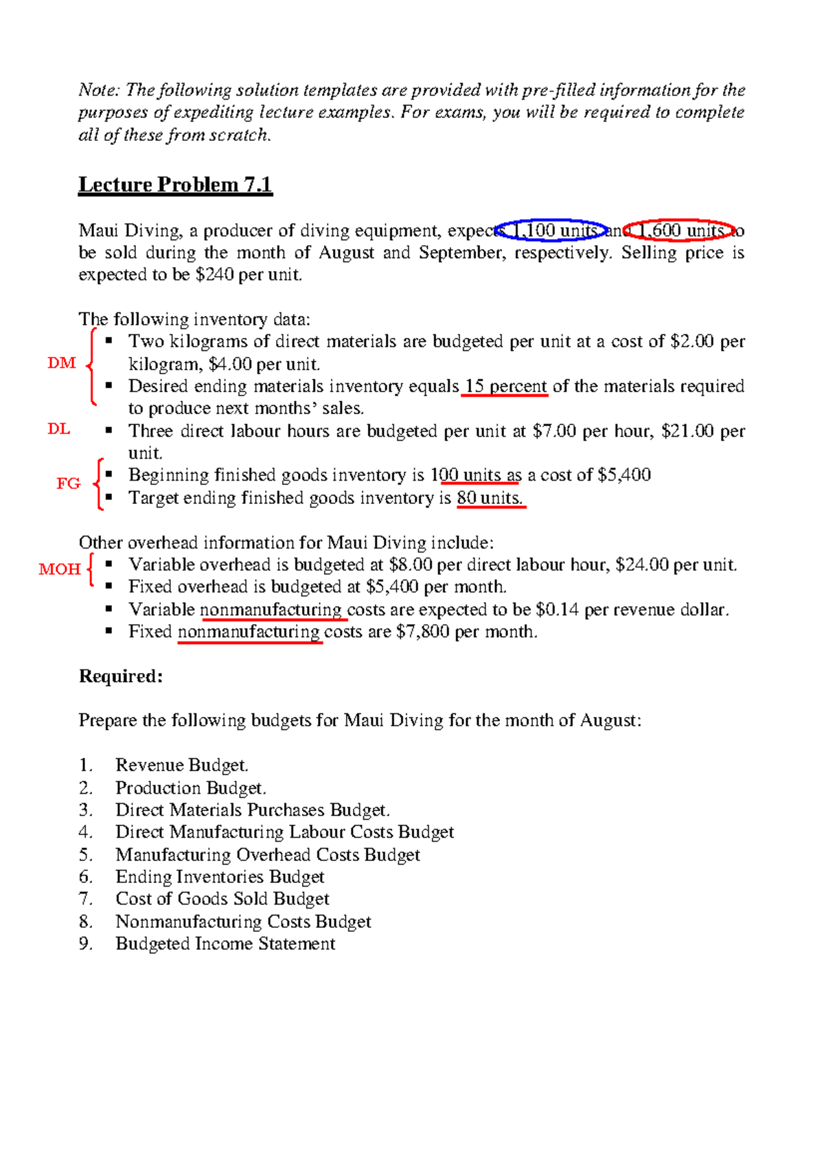 answer of lp 7 question - Note: The following solution templates are ...