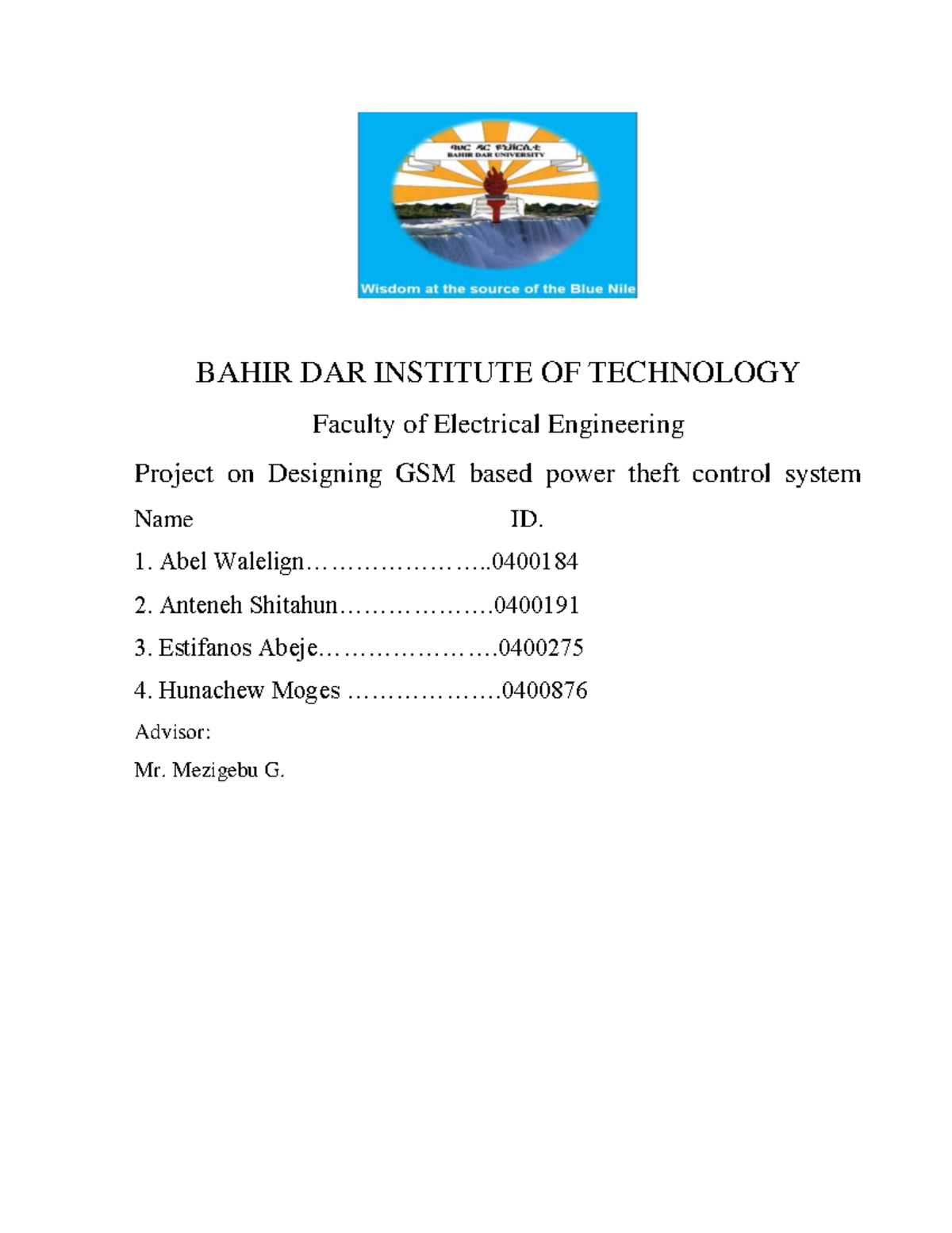 4 5796325959594411698 - BAHIR DAR INSTITUTE OF TECHNOLOGY Faculty of ...