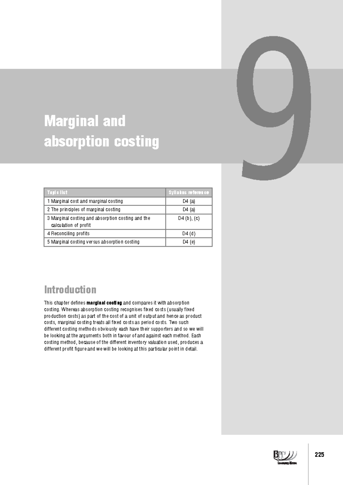 179 Marginal and absorption - Topic list Syllabus reference 1 Marginal ...