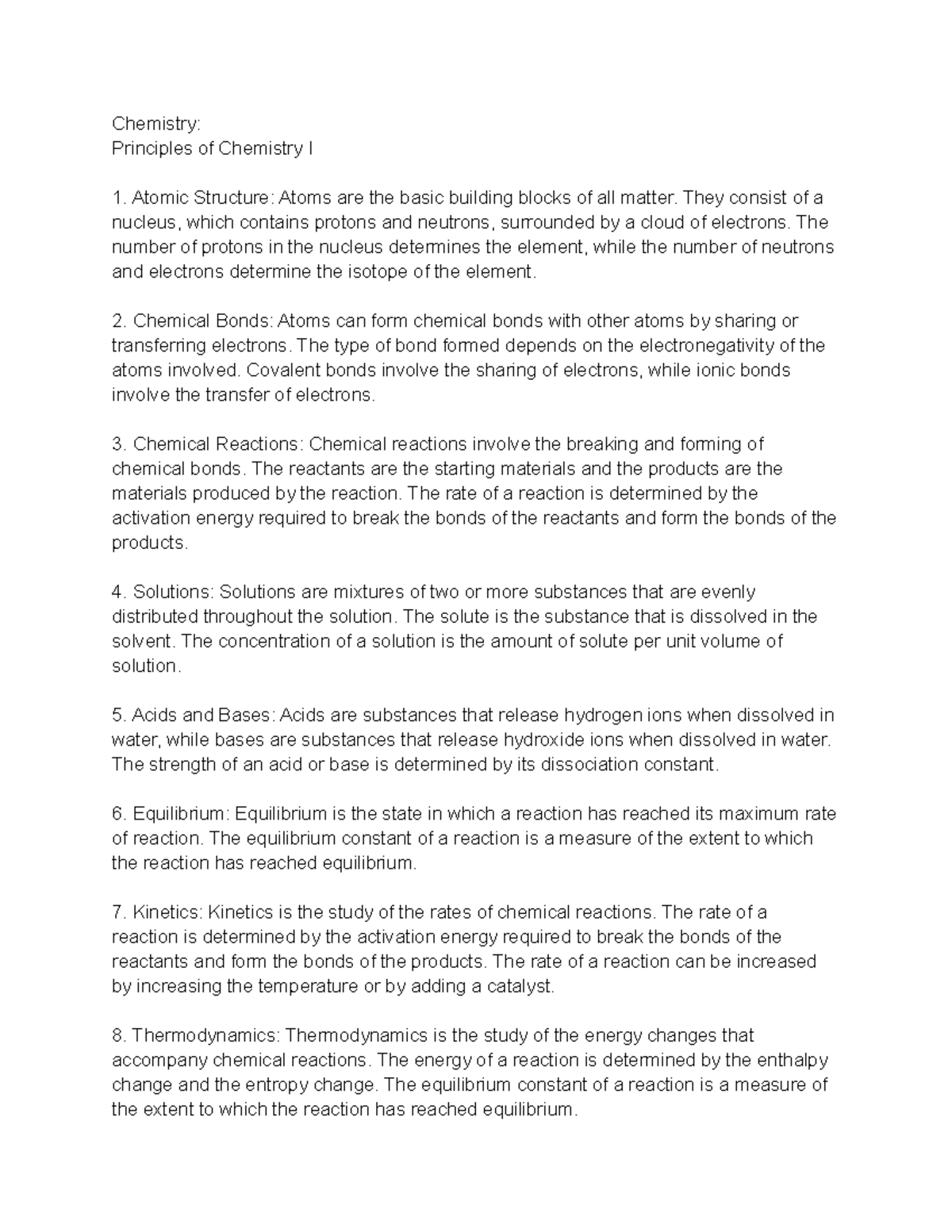 Principles of Chemistry I - Chemistry: Principles of Chemistry I Atomic ...