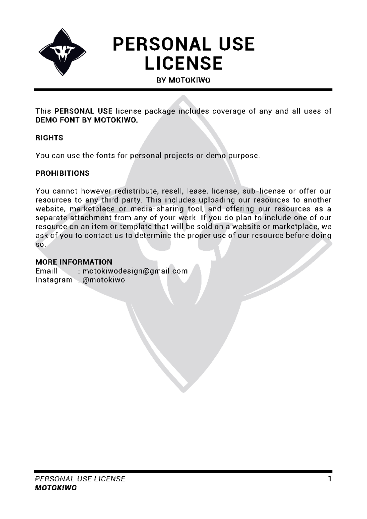 Personal Use License - PERSONALUSE LICENSE BYMOTOKIWO - Studocu