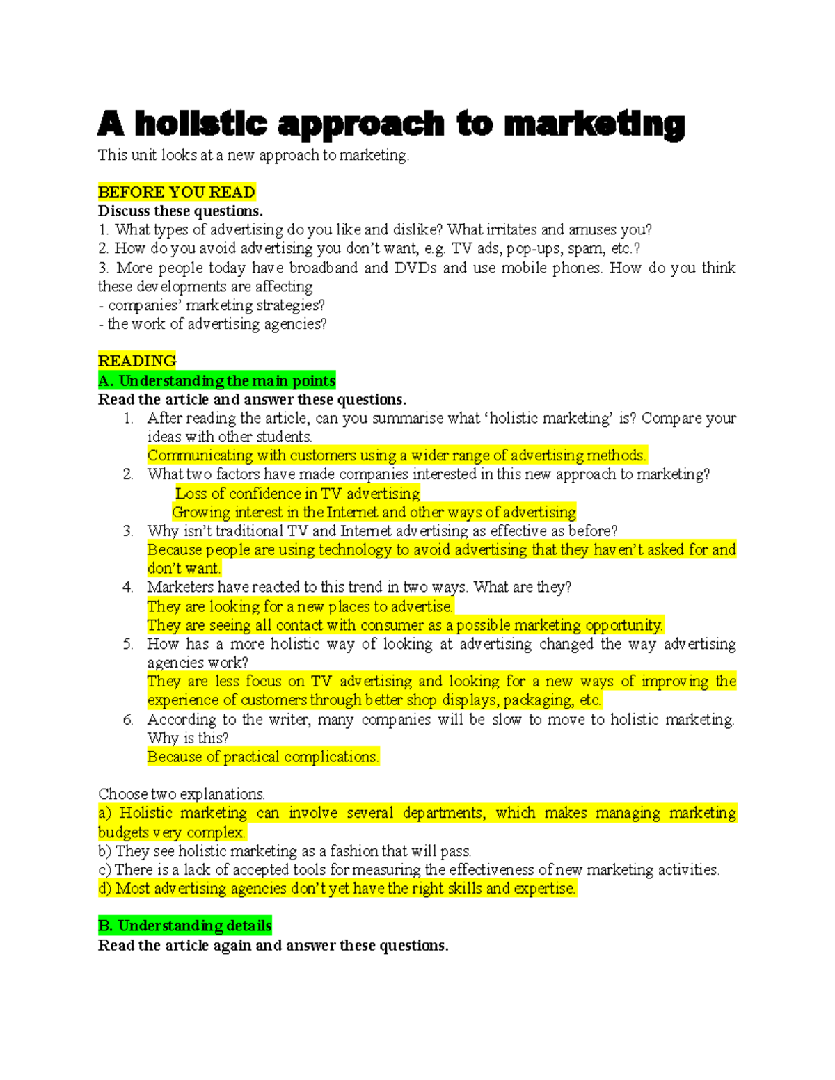 Av A holistic approach to marketing - A holistic approach to marketing ...