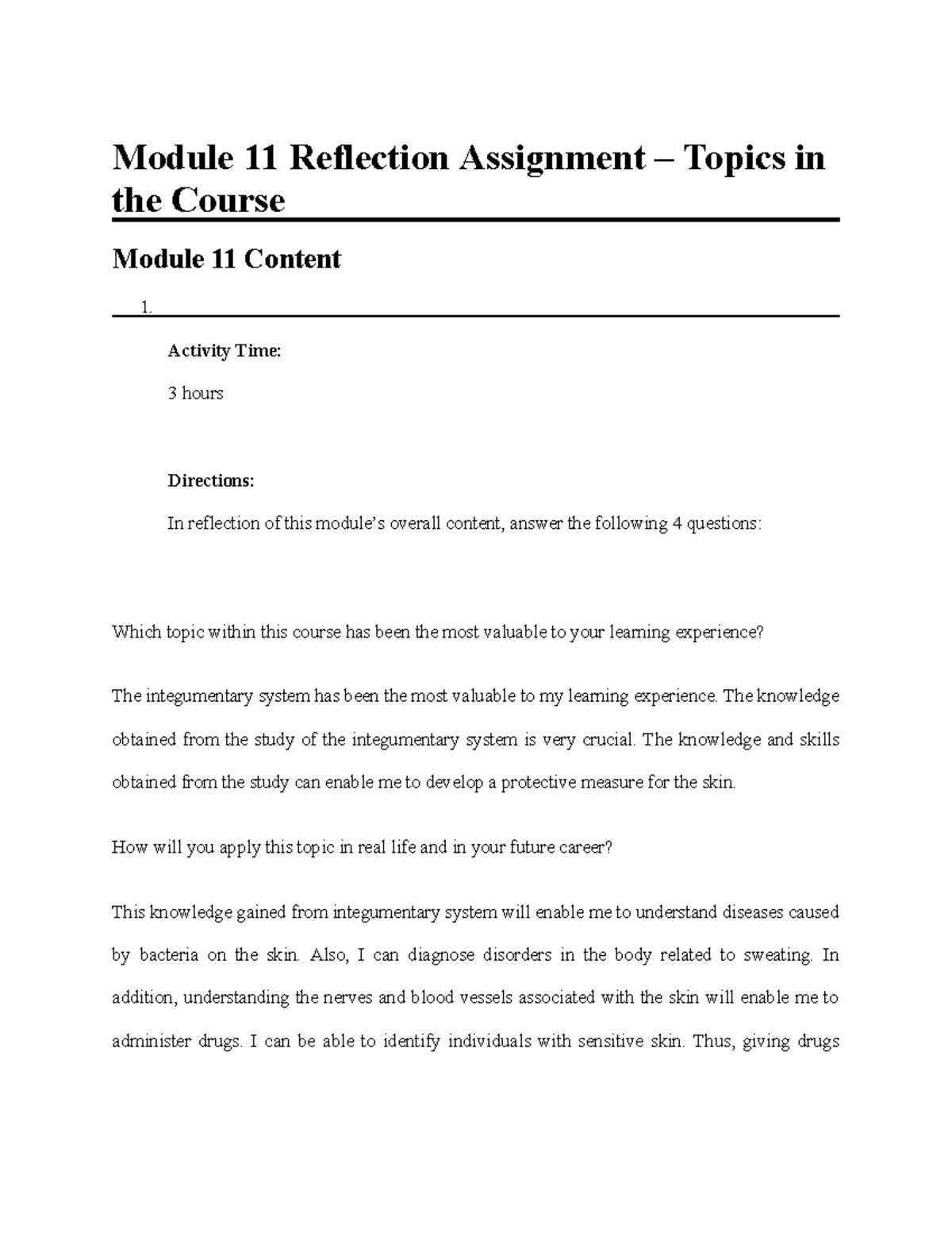 Module 11 A and P - Module 11 Reflection Assignment – Topics in the ...