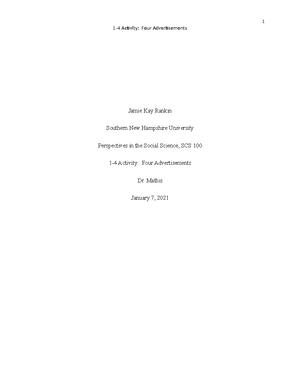 SCS 100 Advertisement Examples - SCS 100 - SNHU - Studocu
