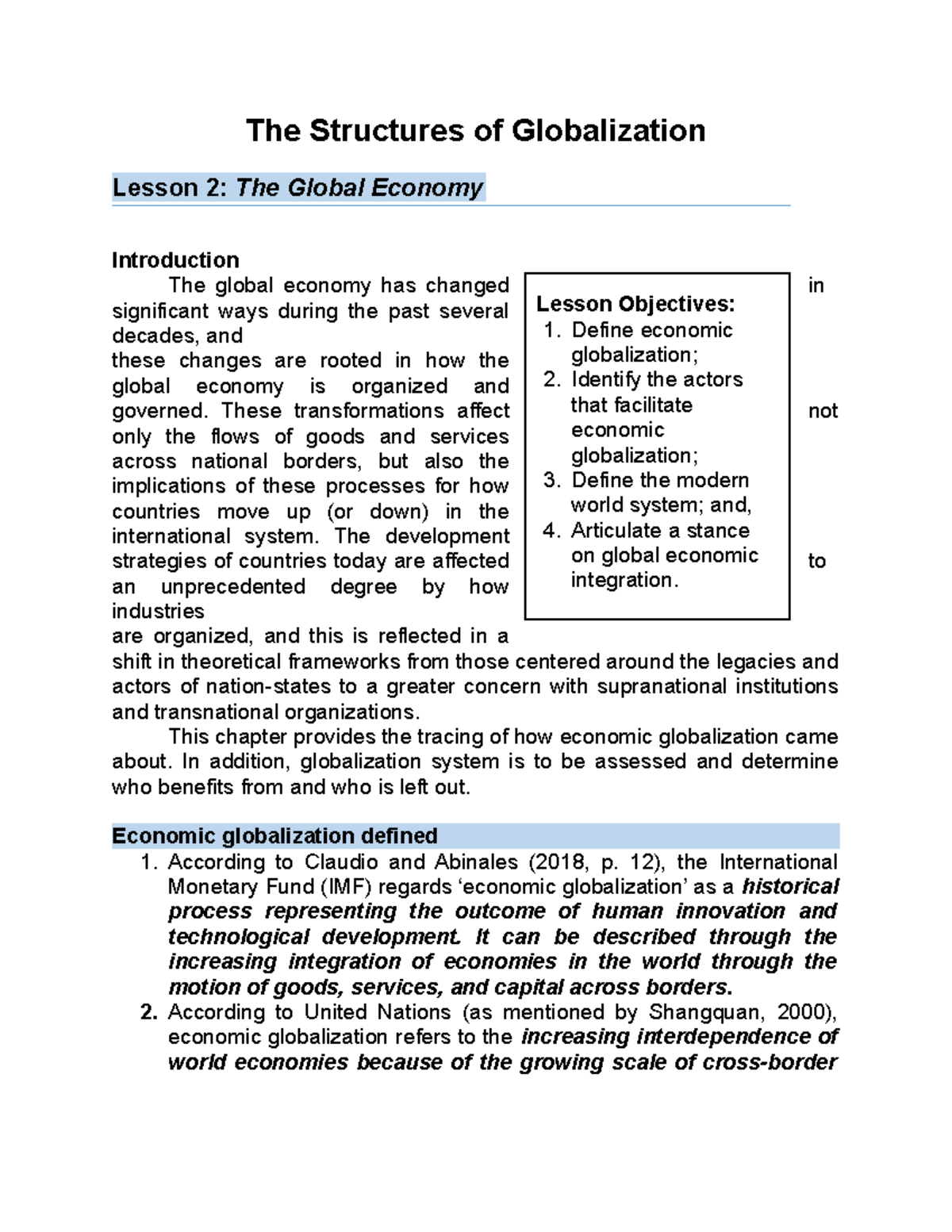 The Structures of Globalization - The Structures of Globalization ...
