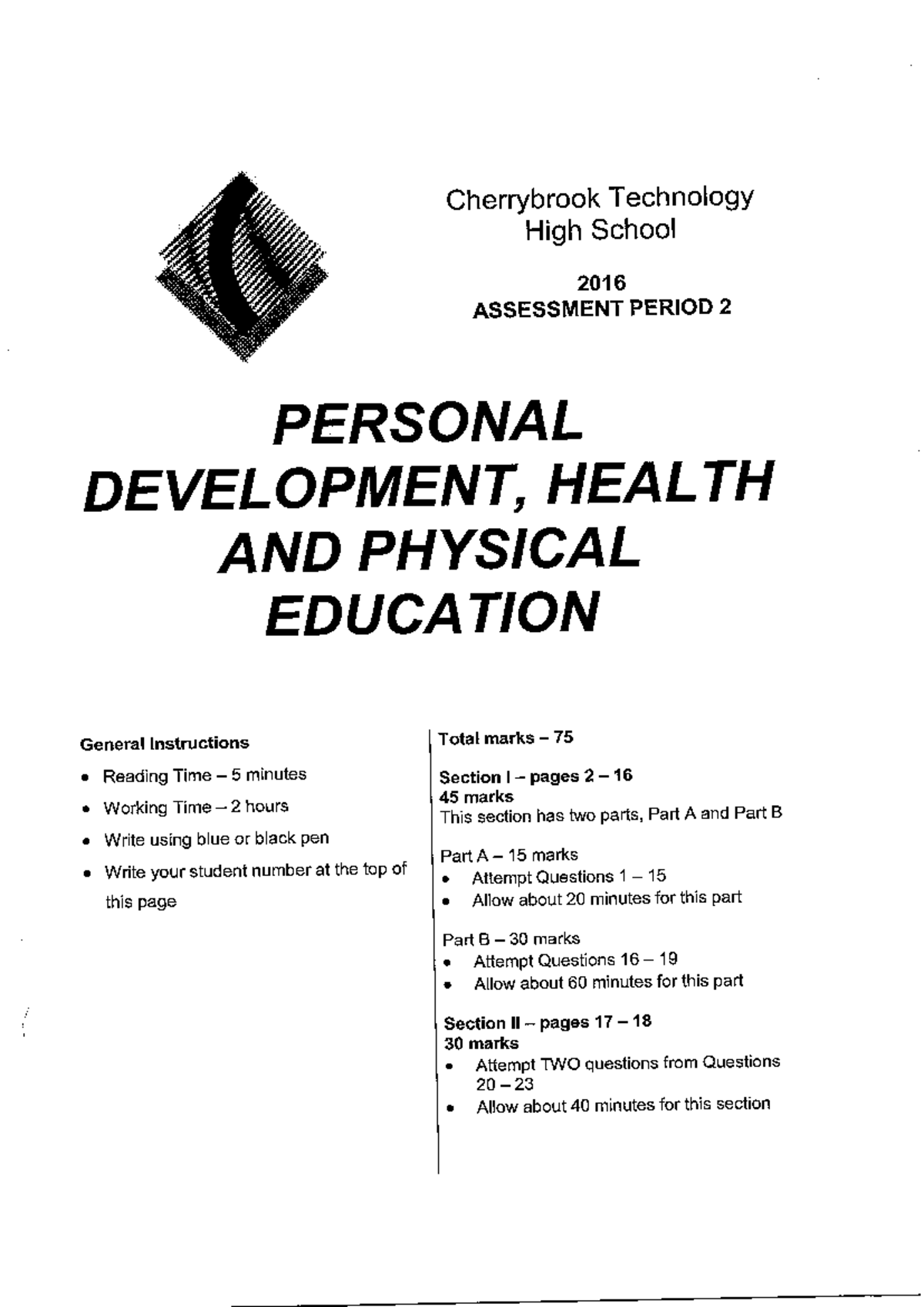 AP2 2016 - practice materail - Cherrybrook Technology High School 2016 ...