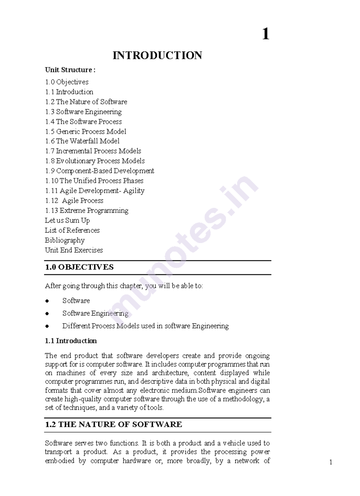 Software-Engineering - 1 INTRODUCTION Unit Structure : 1 Objectives 1 ...