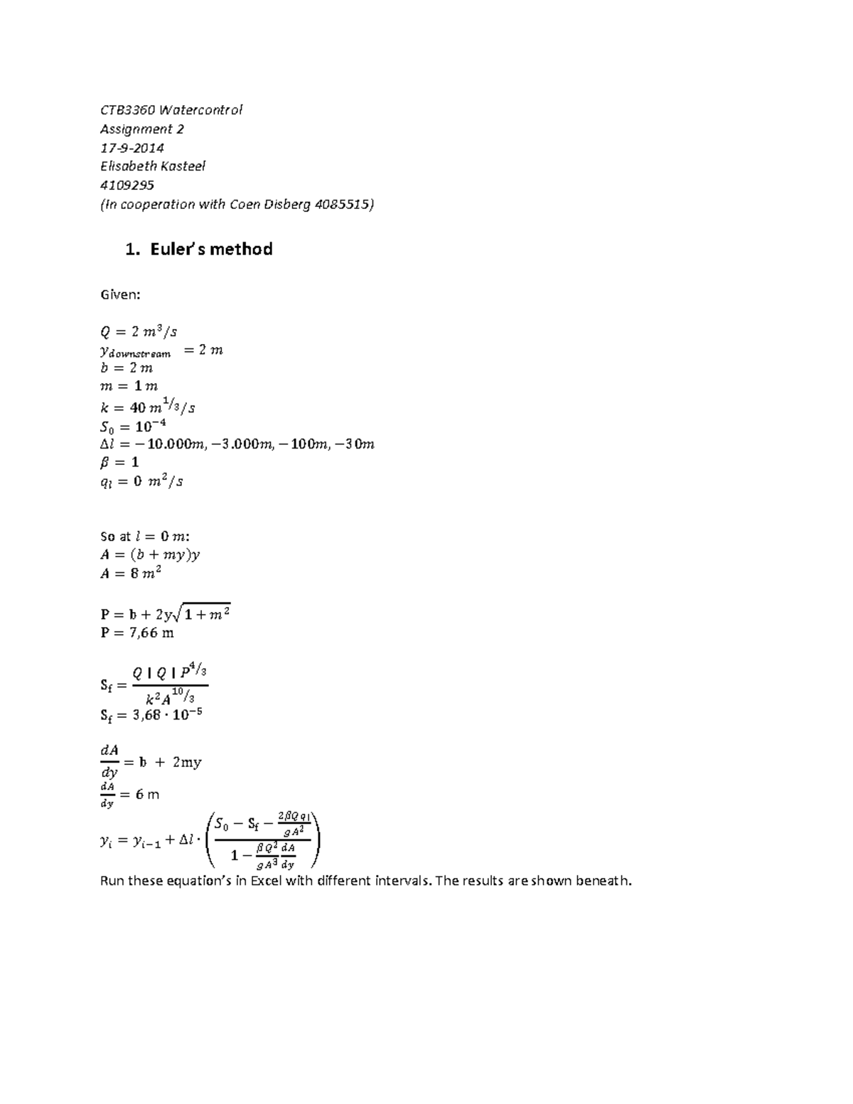 Compulsory declarations - answers assignment 2 - CTB3360 Watercontrol Assignment 2 17 -9 ...