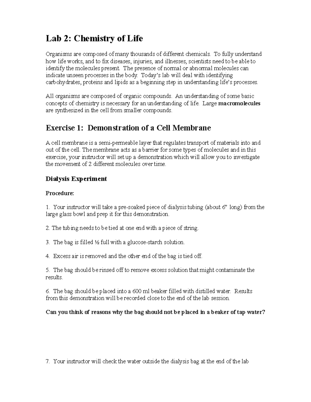 Lab 2 Chemistry Of Life Answers at Norma Plouffe blog