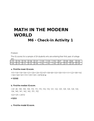 Applying Polya - MATH IN THE MODERN WORLD MATH IN THE MODERN WORLD MATH ...