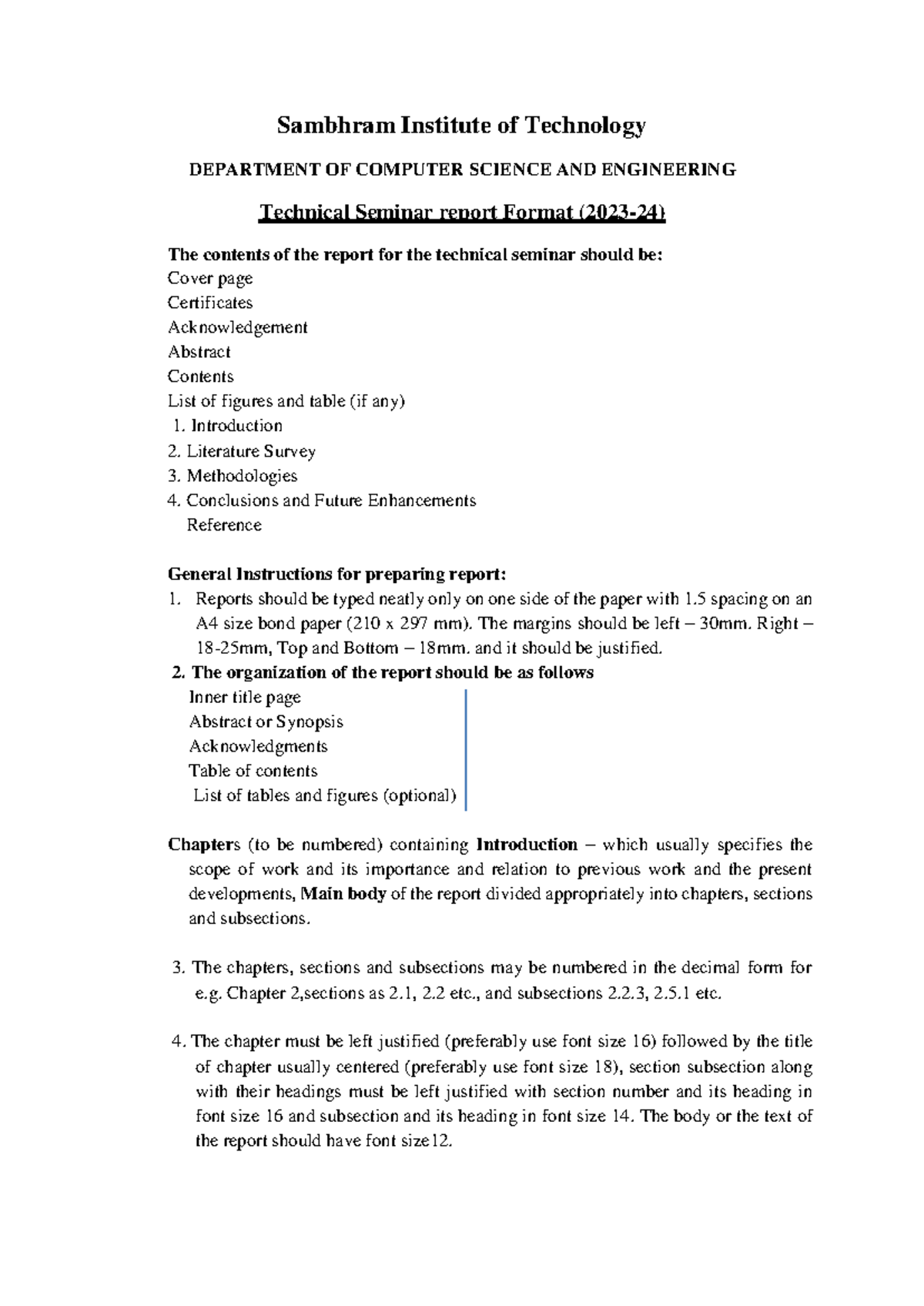 Seminar Report Format 2023-24 - Sambhram Institute of Technology ...
