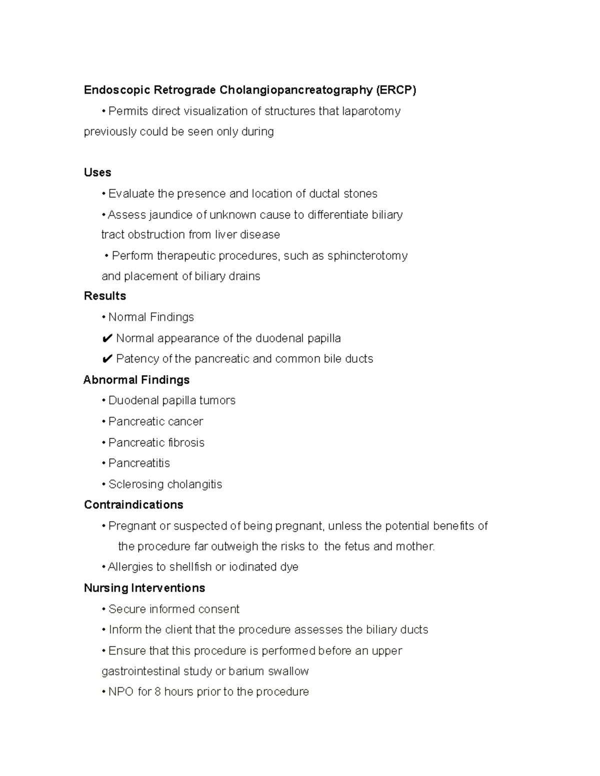 Endoscopic Retrograde Cholangiopancreatography (ERCP) - Allergies to ...