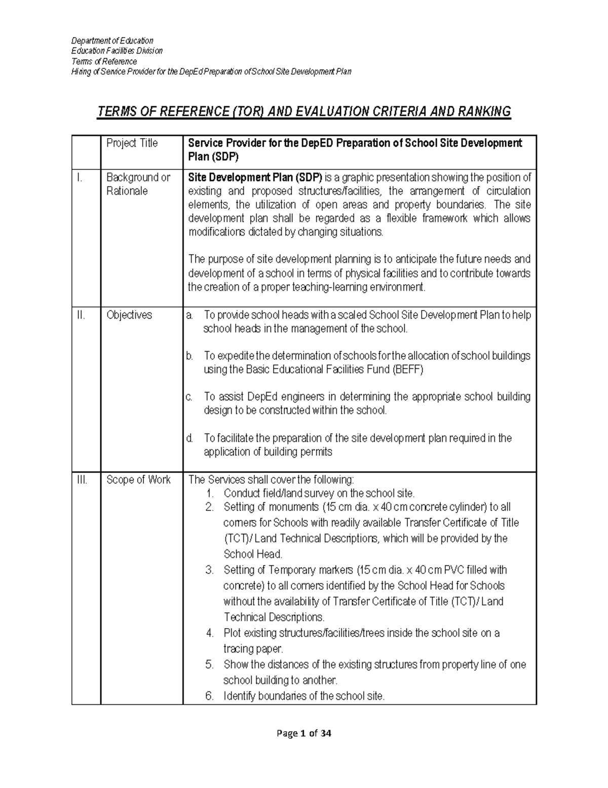 BB2-Annex-A TOR SDP-2018 082719 - Education Facilities Division Terms ...