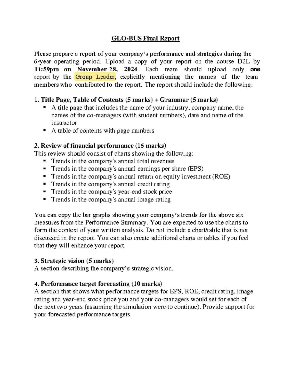 GMS200 GLO-BUS Final Report Instructions 2024 Fall - GLO-BUS Final ...