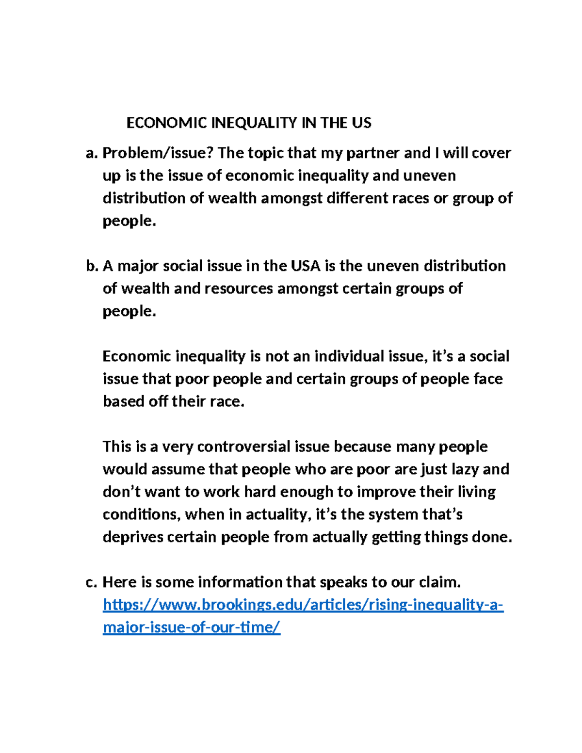 Economic Inequality - Lecture notes on African American studies ...