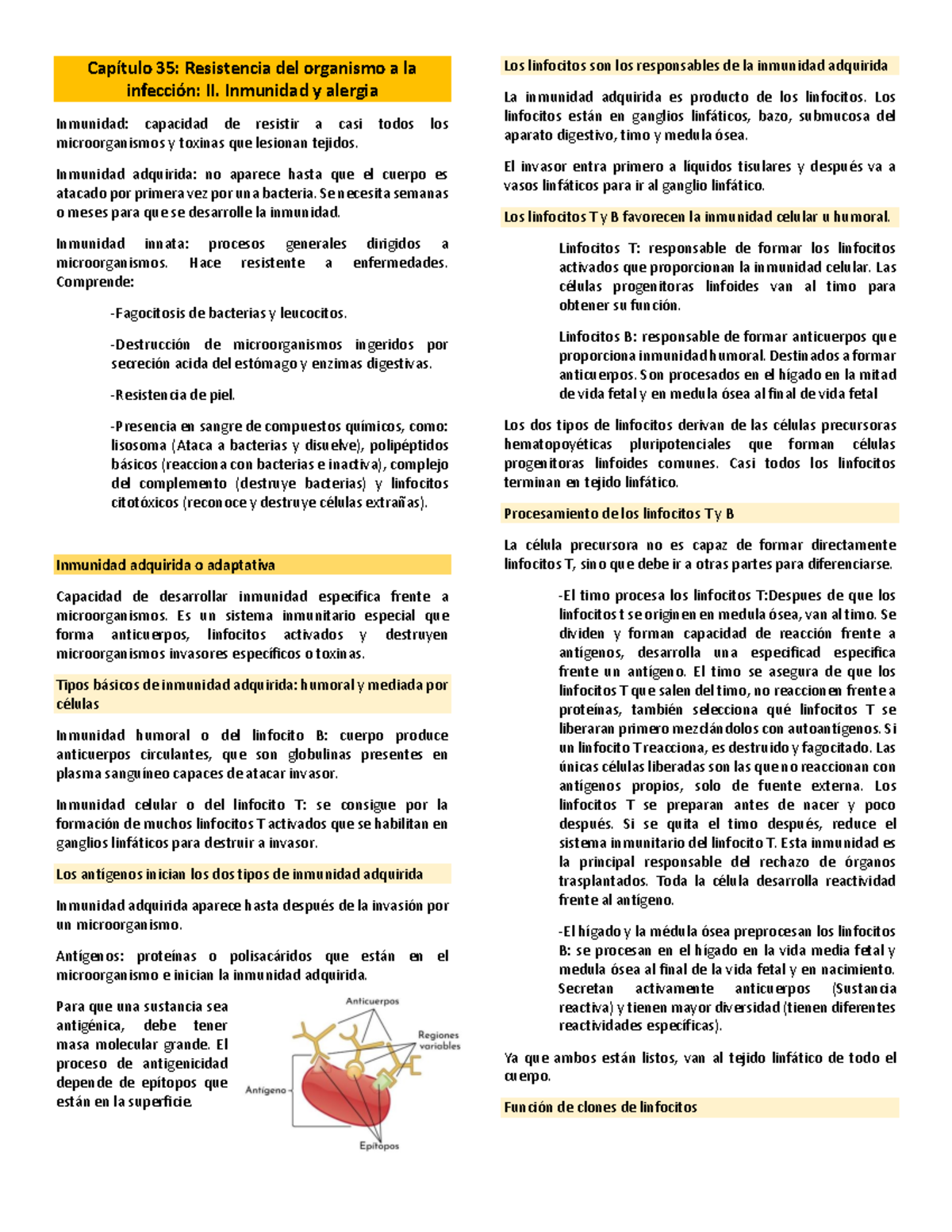 Capítulo 35 Resistencia del organismo a la infección II. Inmunidad y ...