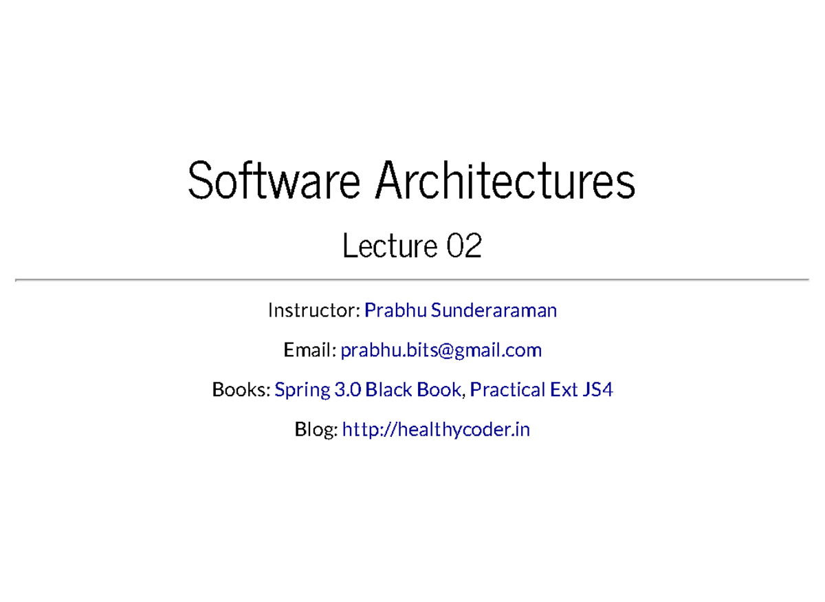 Sa Lec 02 1628271459823 Software Architecture Software Architecturessoftware Architectures 