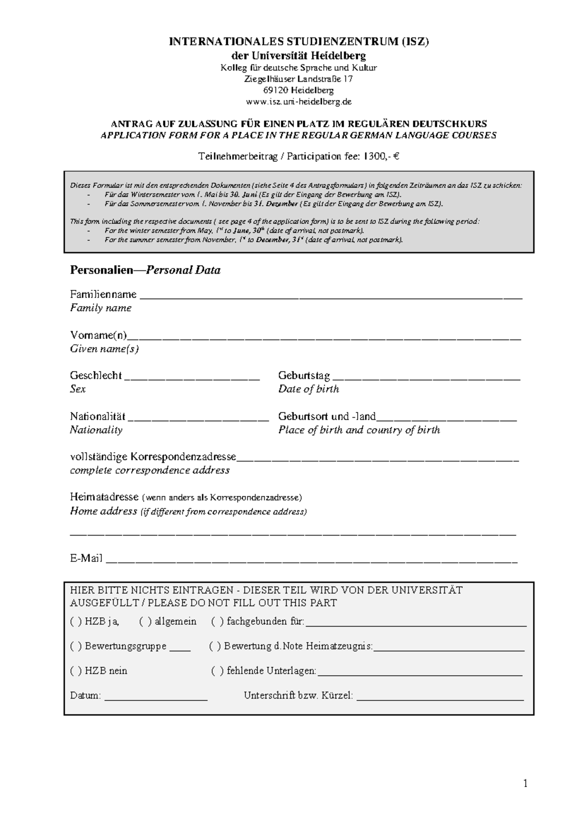 Isz application form - Yurtdışı üniversiteleri başvuru formu ...