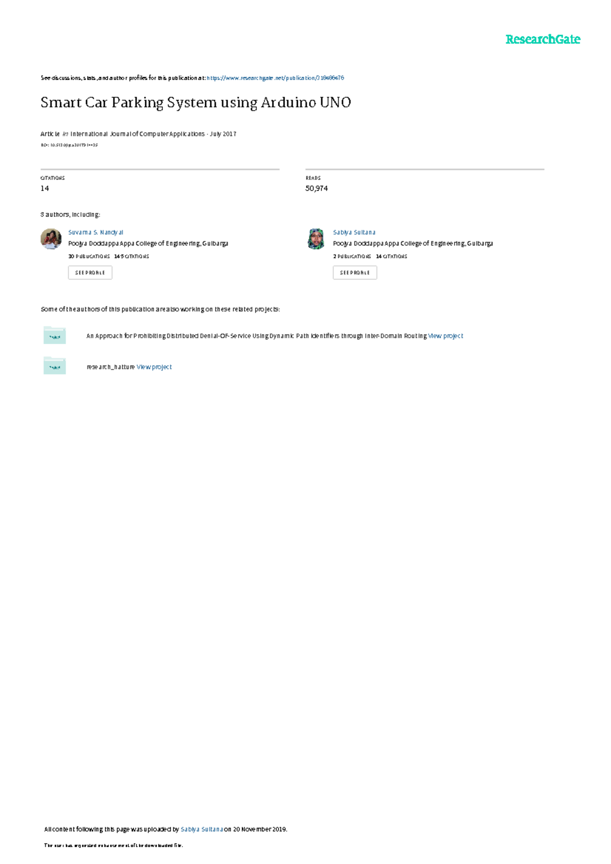 Smart Car Parking System using Arduino UNO - See discussions, stats ...