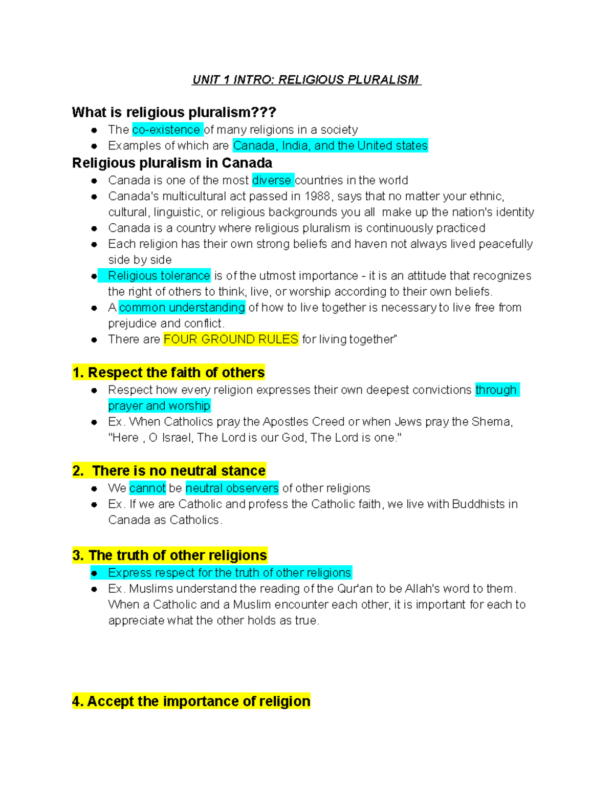 Religious Pluralism is great - UNIT 1 INTRO: RELIGIOUS PLURALISM What ...